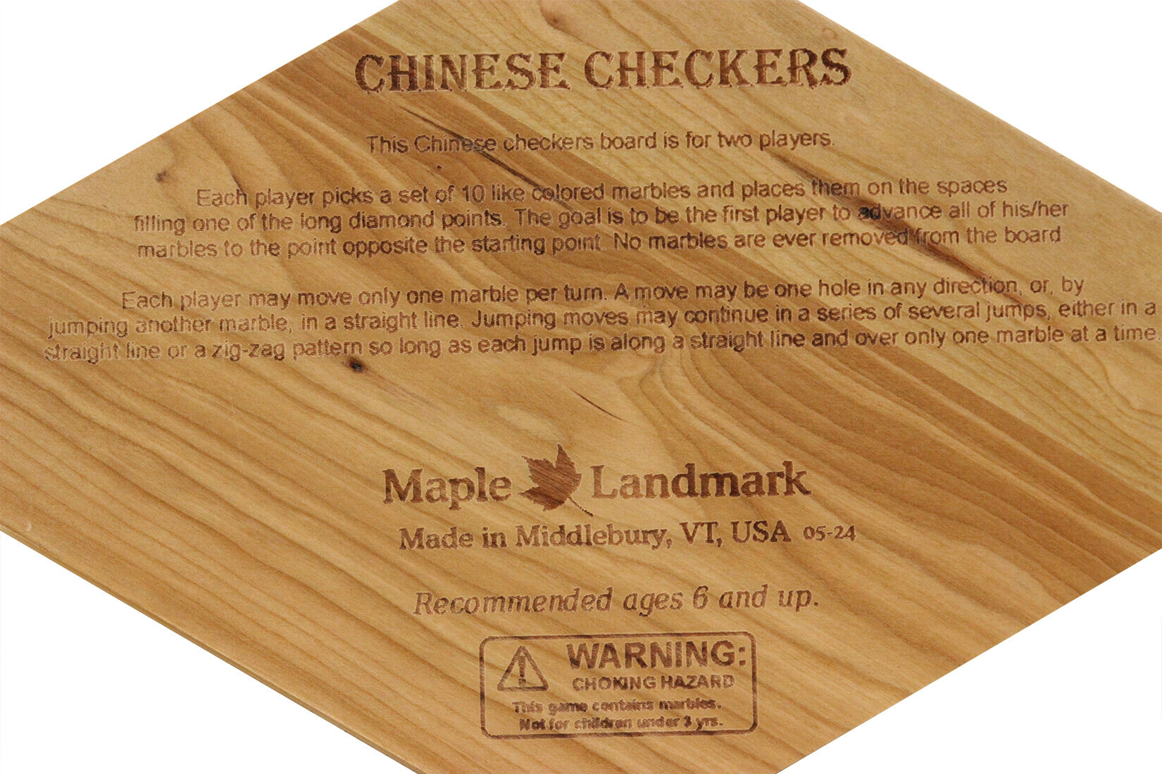 Two-Player Chinese Checkers | Made in USA — Maple Landmark