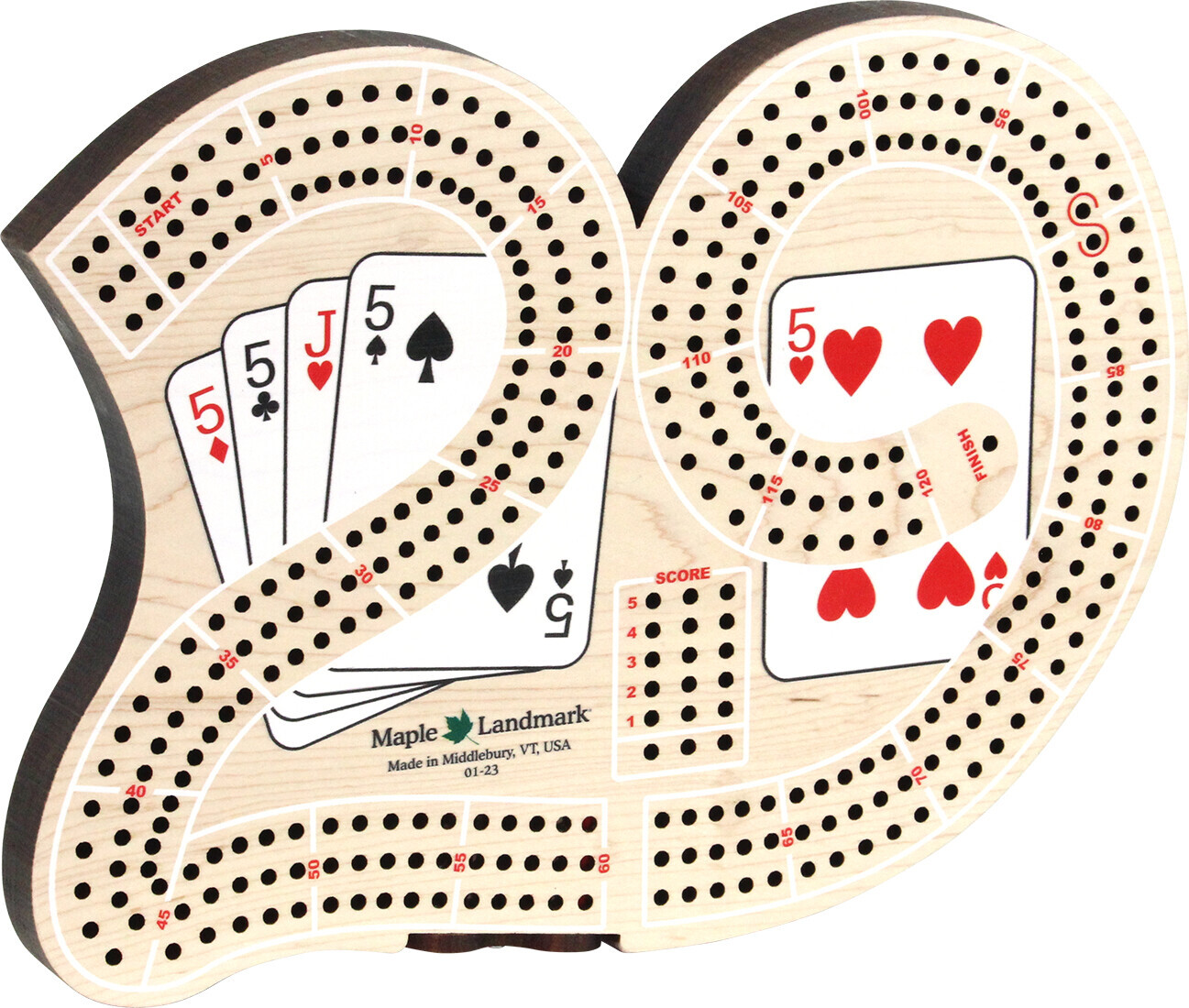 29-Shaped Cribbage — Maple Landmark