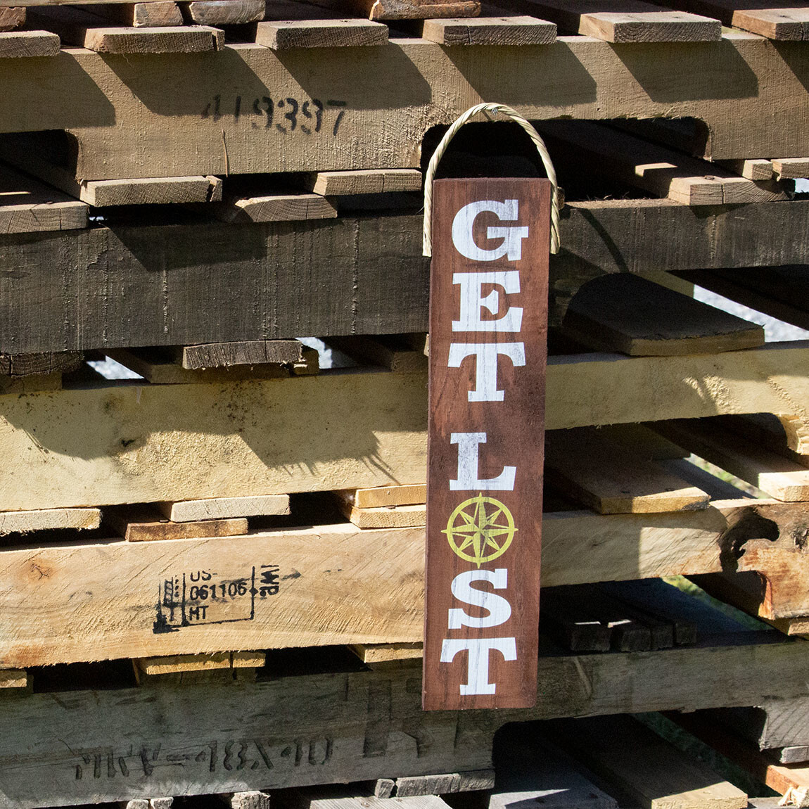 Get Lost Pallet Sign — Maple Landmark