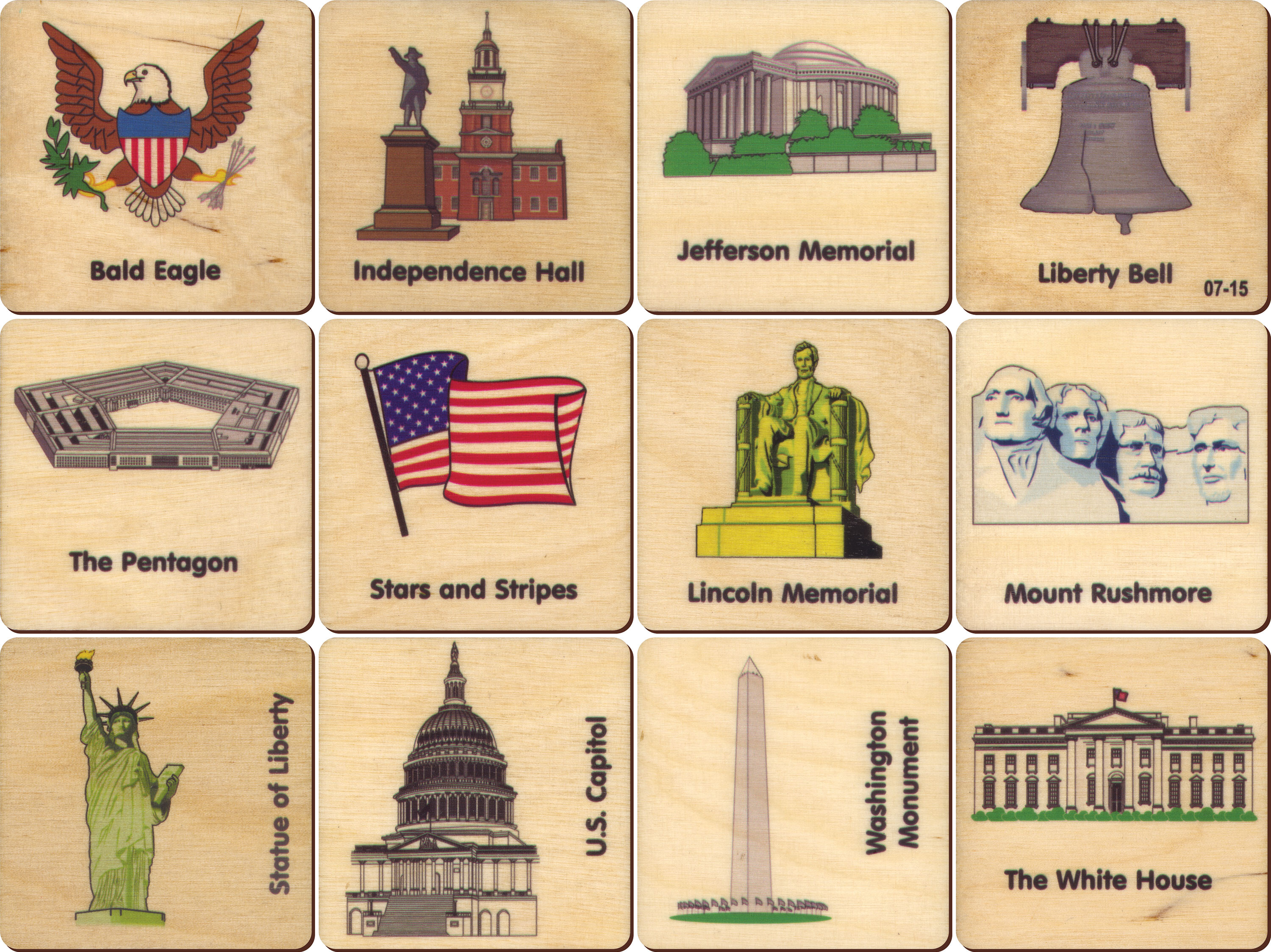 American Icons Memory Tiles — Maple Landmark